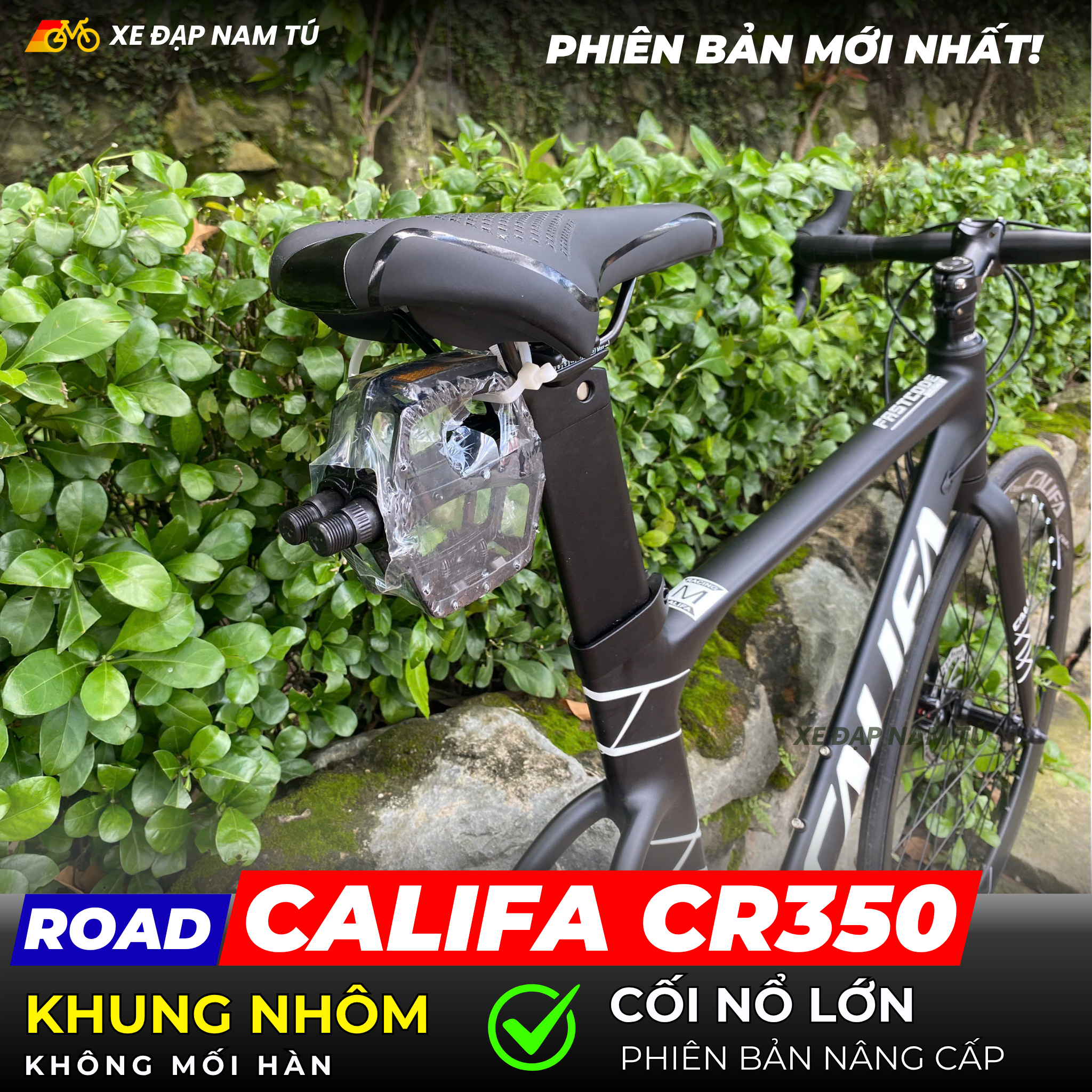 XE ĐẠP ĐUA CALIFA CR350 [2025] CỐI NỔ LỚN, KHUNG NHÔM, TAY ĐỀ LẮC – Xe Đạp Nam Tú