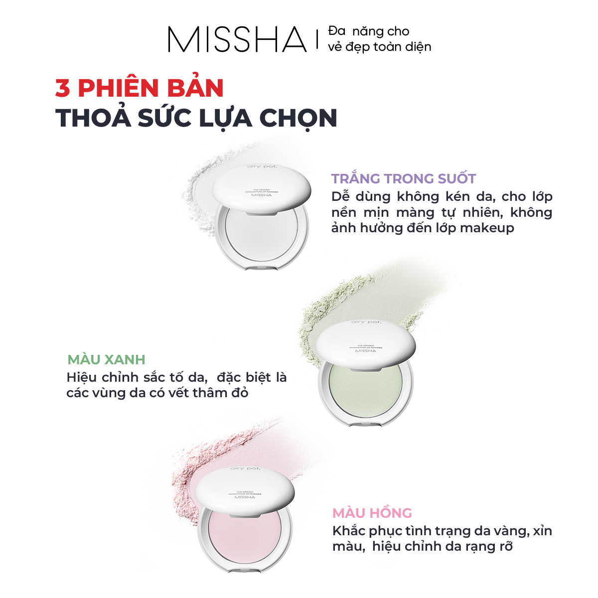 Phấn phủ nén kiềm dầu Missha Airy Pot Pressed Powder 5g– Missha Việt Nam