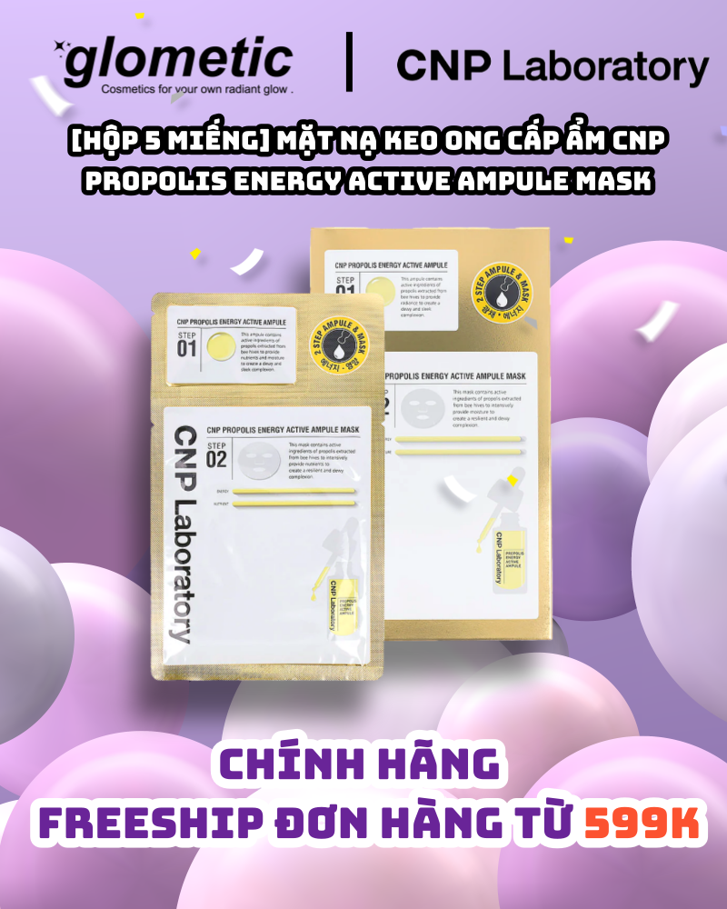 Mặt nạ Keo Ong cấp ẩm CNP PROPOLIS ENERGY ACTIVE AMPULE MASK – GLOMETIC