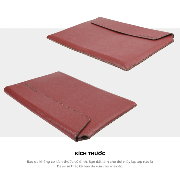Bao da laptop mở ngang – Tinh tế trên từng sản phẩm