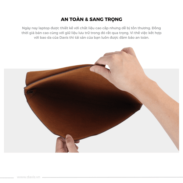 Bao da laptop mở ngang – Tinh tế trên từng sản phẩm