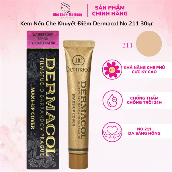 Kem nền che khuyết điểm Dermacol 211-30GR - MÔI SON MÁ HỒNG