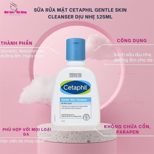 Sữa Rửa Mặt Cetaphil Gentle Skin Cleanser Dịu Nhẹ 125ml - MÔI SON MÁ HỒNG