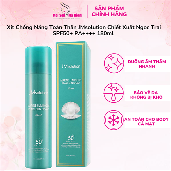 Xịt Chống Nắng JM Solution Ngọc Trai SPF50+ PA++++ 180ml - MÔI SON MÁ HỒNG