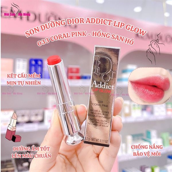 Son Dưỡng Môi Dior Ladies Addict Lip Glow Glow #033 Coral Pink - MÔI ...