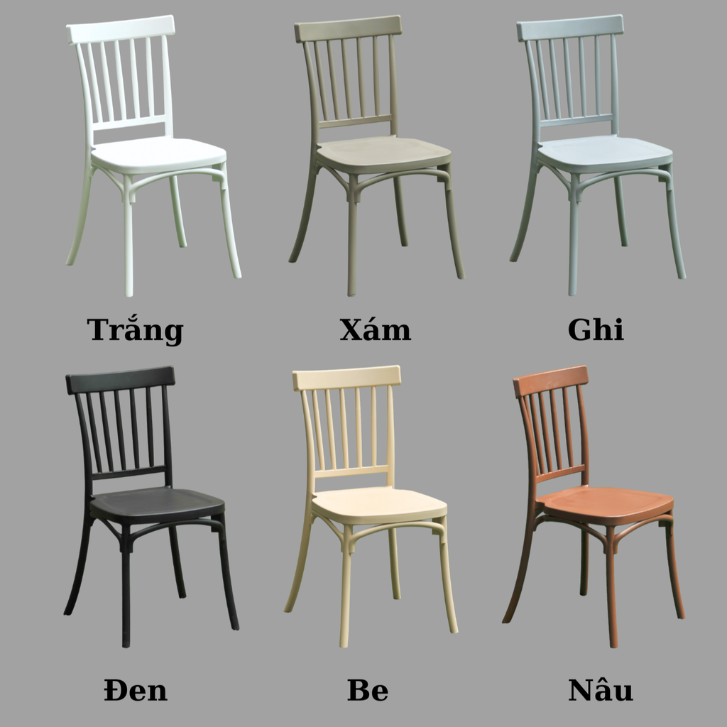TM15 GHẾ NHỰA ĐÚC LƯNG SỌC Đức Việt Plastic