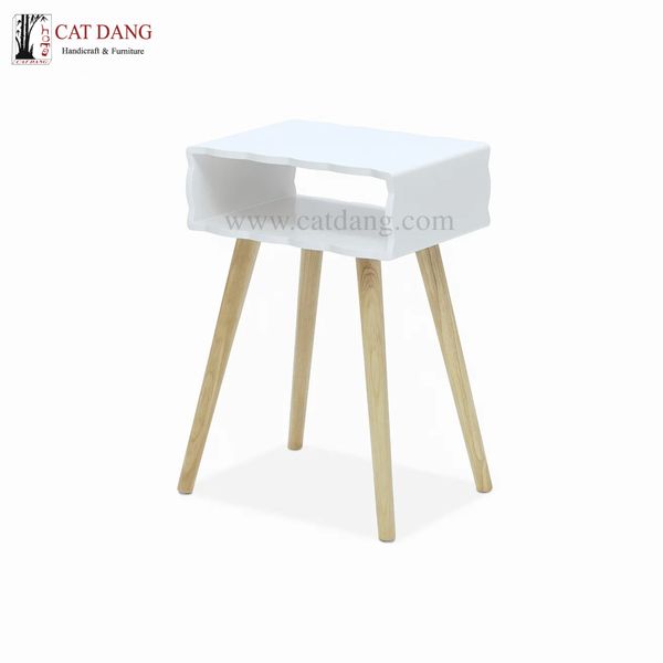 Scalloped Lacquer End Table with Open Storage – CatDang