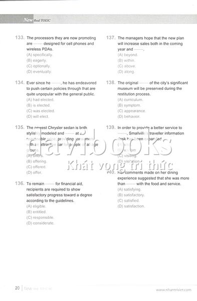 Longman New Real Toeic Actual Tests For Reading Comprehension RC