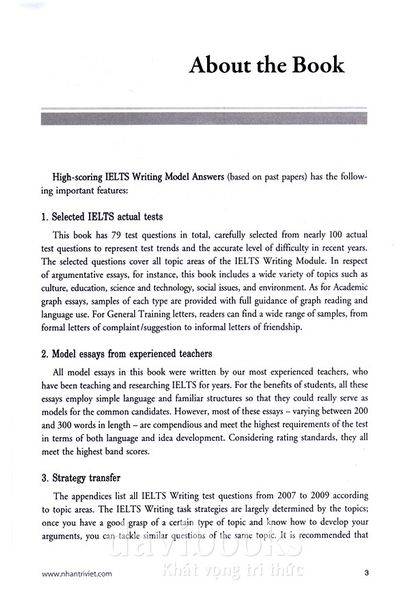High Scoring IELTS Writing Model Answers Based On Past Papers