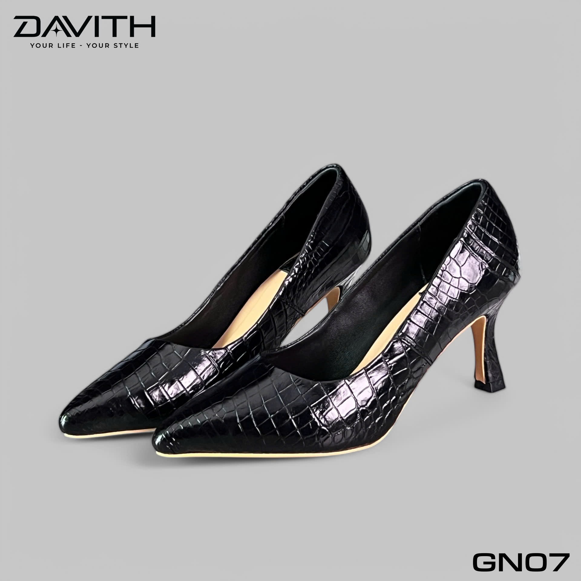 Giày nữ da bụng cá sấu loại 1 cao cấp - GN07