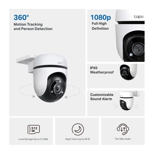 Tapo TC40 | Camera an ninh ngoài trời Full HD 1080p kết nối Wi-Fi