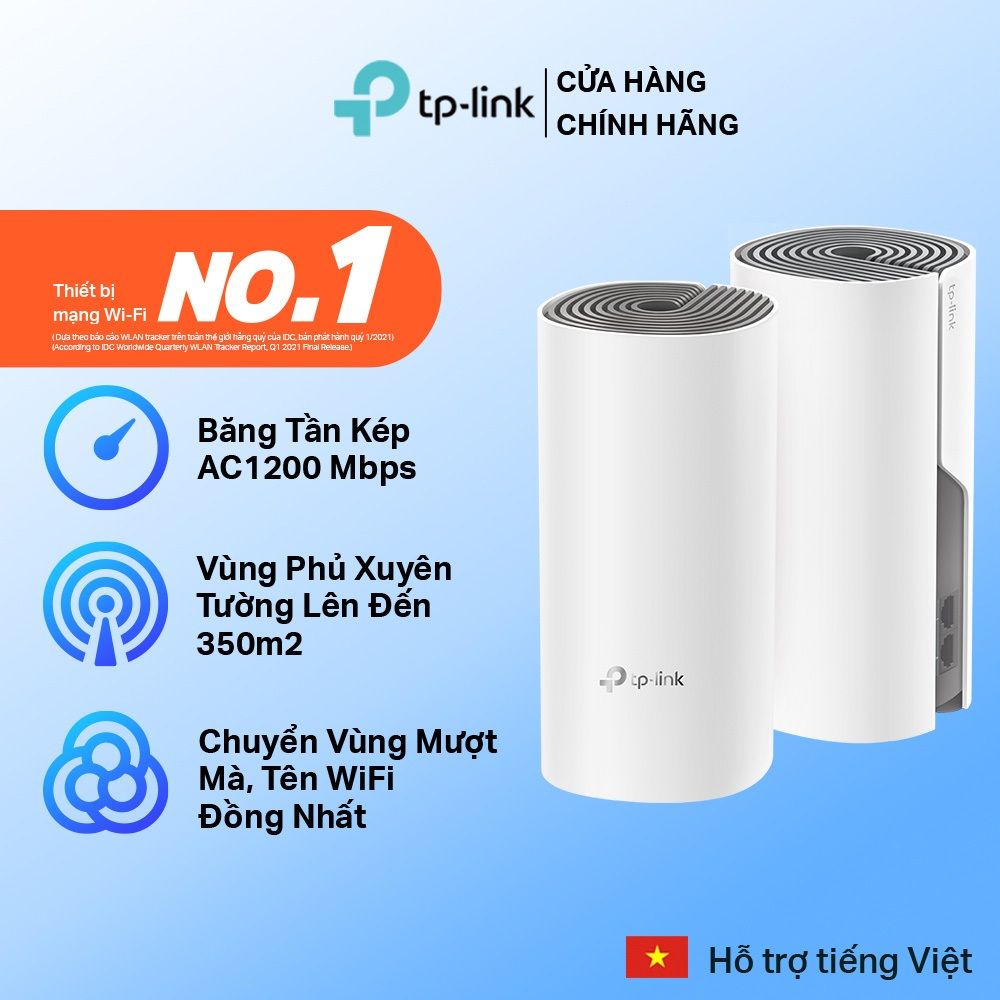Wi-Fi Mesh TP-Link Deco M4(2-pack) | Chuẩn AC 1200Mbps Dành Cho Gia Đì