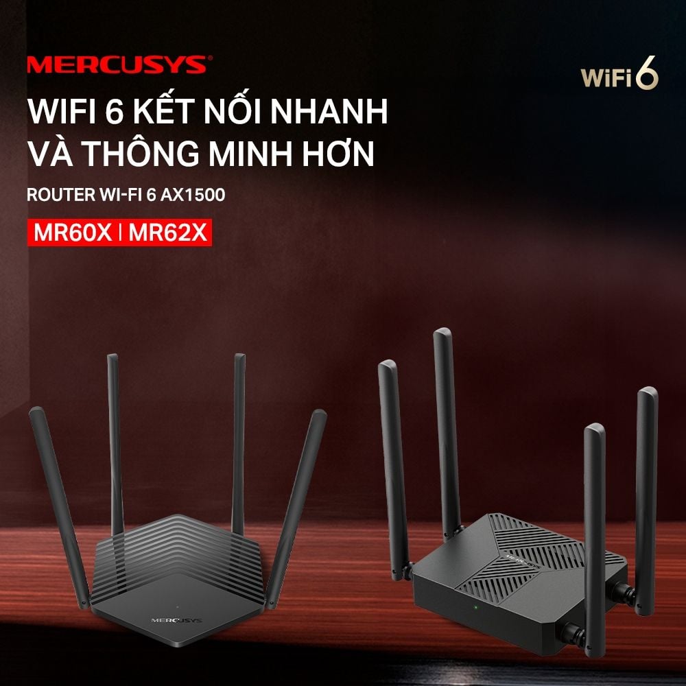 Router Wi-Fi Mercusys MR60X / MR62X | Wi-Fi 6, Tốc Độ 1500Mbps