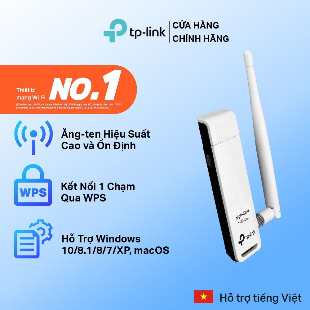 [Hỏa Tốc] Bộ Chuyển Đổi USB Wifi TP-Link TL-WN722N V4 Chuẩn N 150Mbps