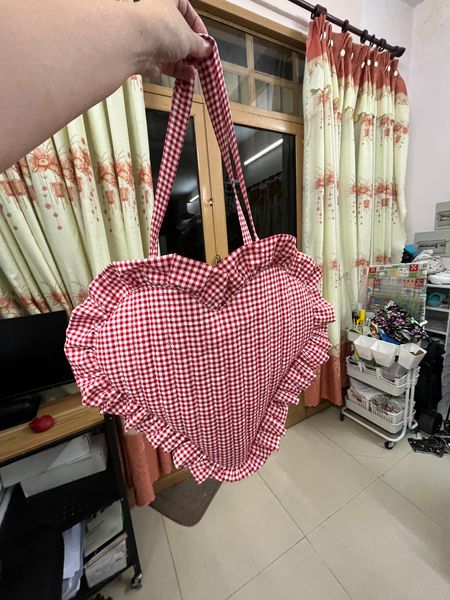 Túi tote trái tim caro đỏ– hangmadevn