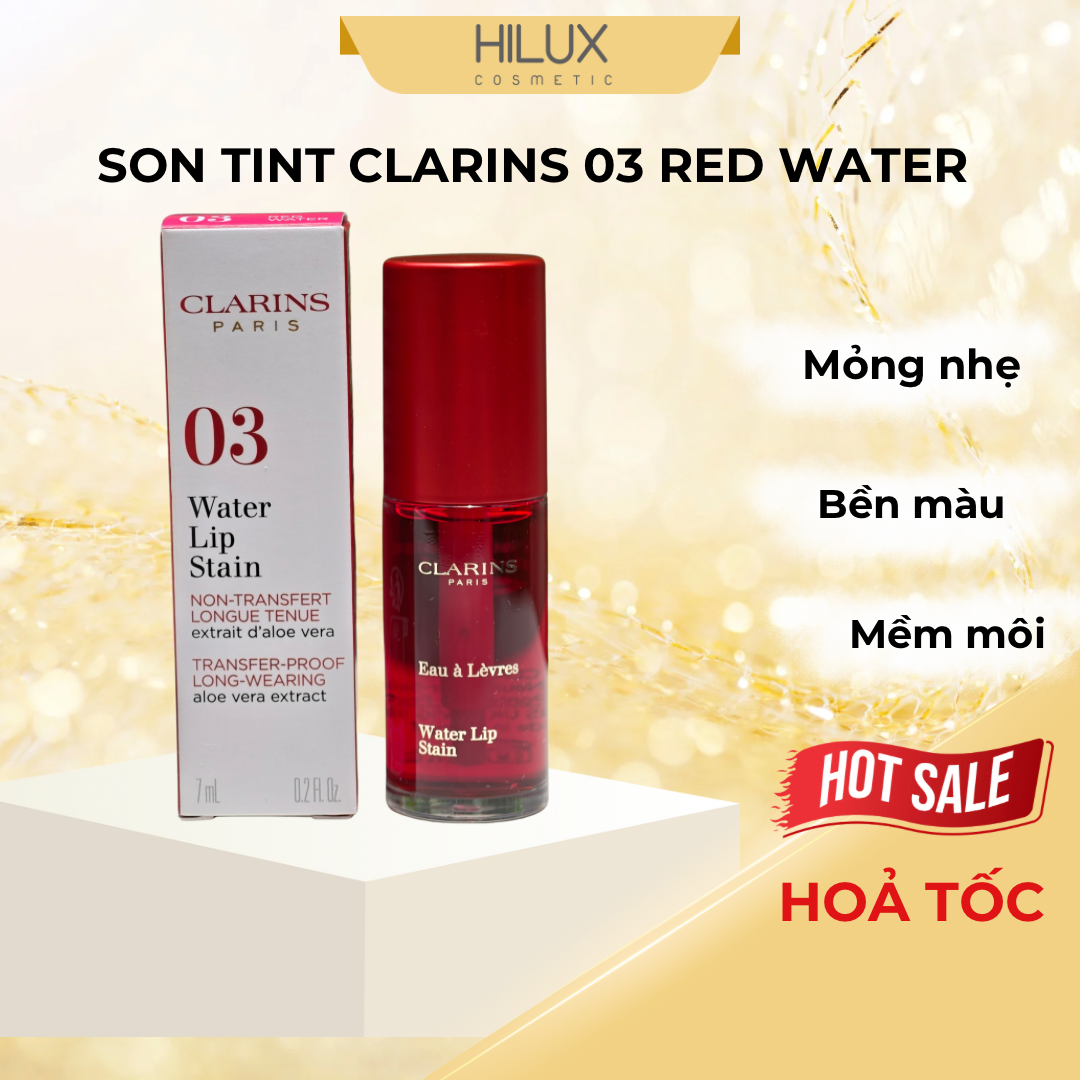 Clarins Water lip stain 03 Red water 7ml – Hilux Cosmetic