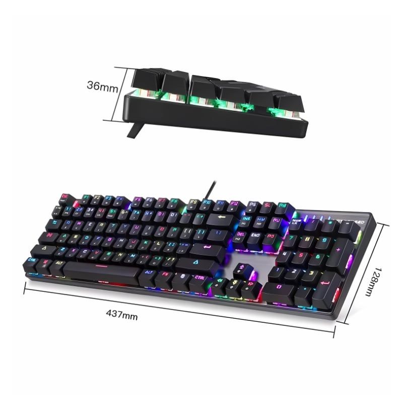Bàn phím cơ Motospeed CK104 RGB Gaming Blue Switch LED 104 phím – SLINE