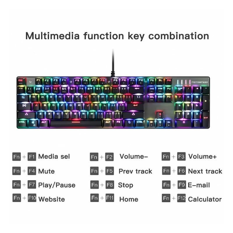 Bàn phím cơ Motospeed CK104 RGB Gaming Blue Switch LED 104 phím – SLINE