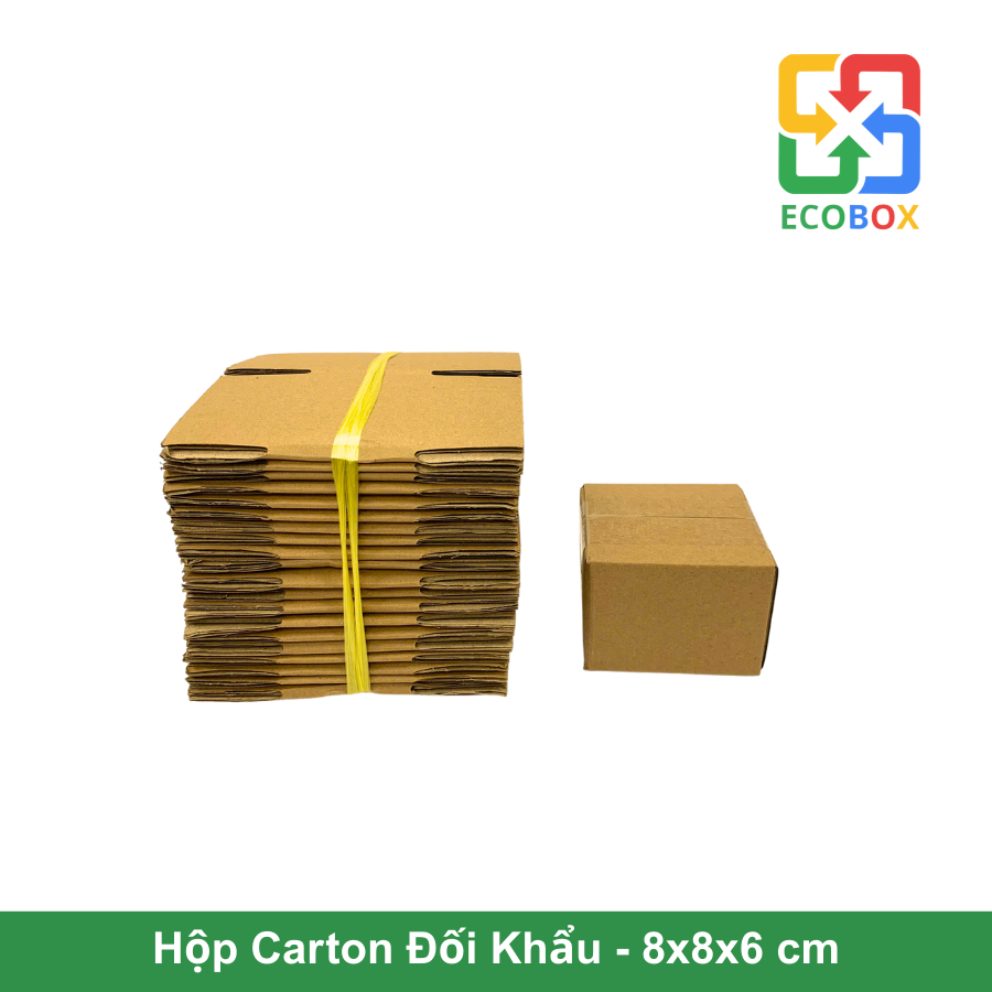 ECOBOX - Hộp carton đối khẩu 8x8x6 cm
