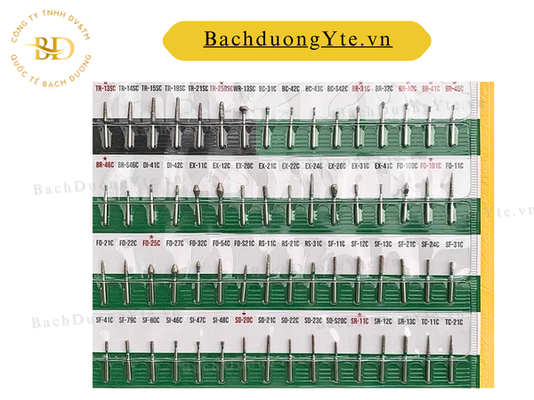 Mũi khoan Mani màu xanh lá – BẠCH DƯƠNG - Vật liệu, Thiết bị nha khoa, Labo