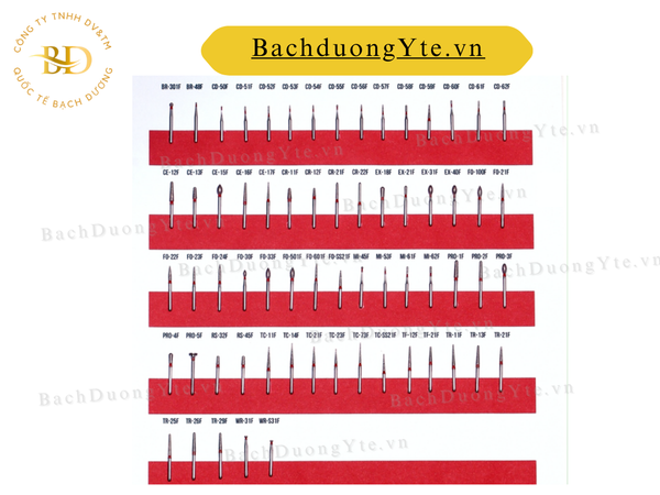 Mũi khoan Mani màu đỏ – BẠCH DƯƠNG - Vật liệu, Thiết bị nha khoa, Labo