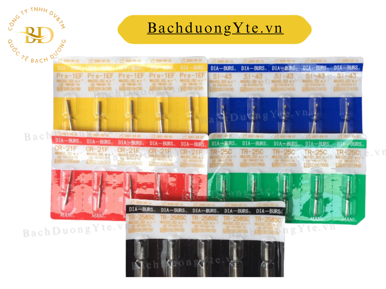 Mũi khoan Mani màu vàng – BẠCH DƯƠNG - Vật liệu, Thiết bị nha khoa, Labo