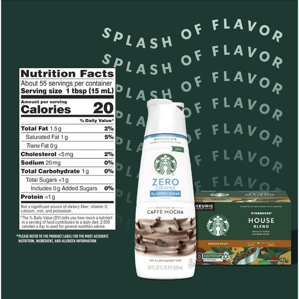 KEM SỮA LỎNG Caffe Mocha KHÔNG ĐƯỜNG Starbucks Zero Sugar Chocolate Co ...