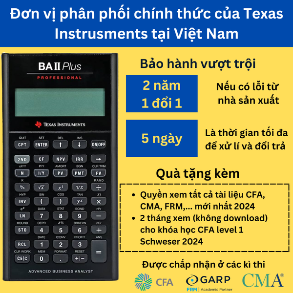Máy Tính Tài chính Texas Instruments BA II Plus Professional, chính hã ...