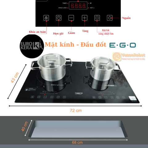 Bếp điện từ-hồng ngoại Chefs EH- Mix 321 không kén nồi, tiết kiệm điện ...