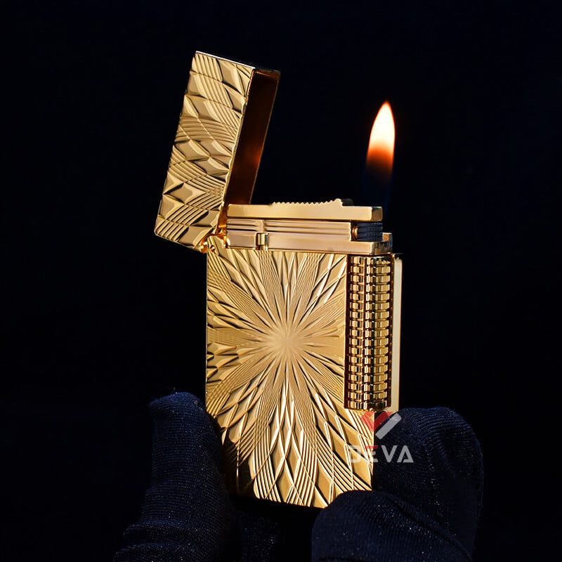 Mẫu bật lửa Dupont ô vuông sơn mạ đen D116 siêu đẹp Deva shop – DEVA Shop