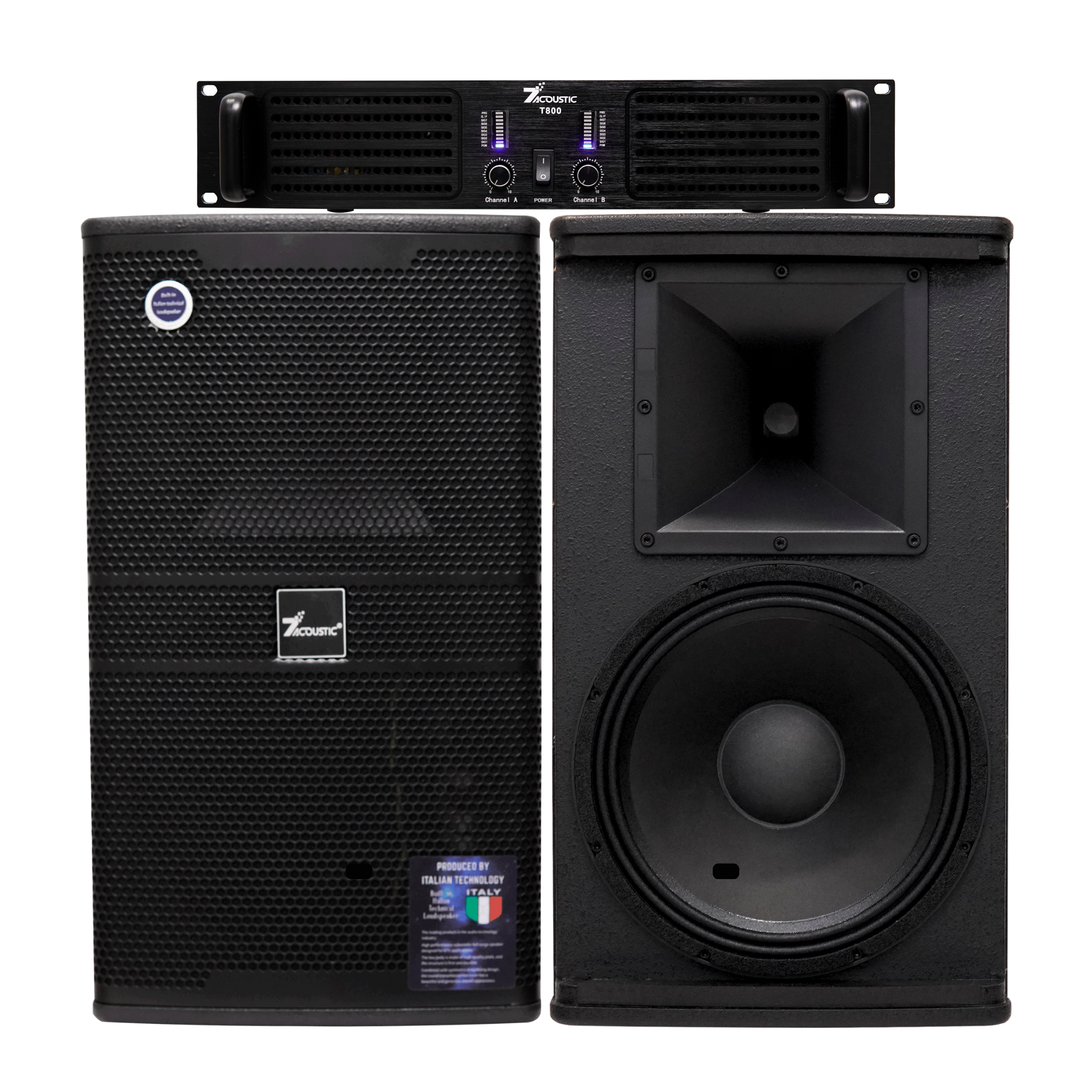 Combo Đẩy 7Acoustic T800 và Loa 7Acoustic KP12 | Hoàng Nam Audio
